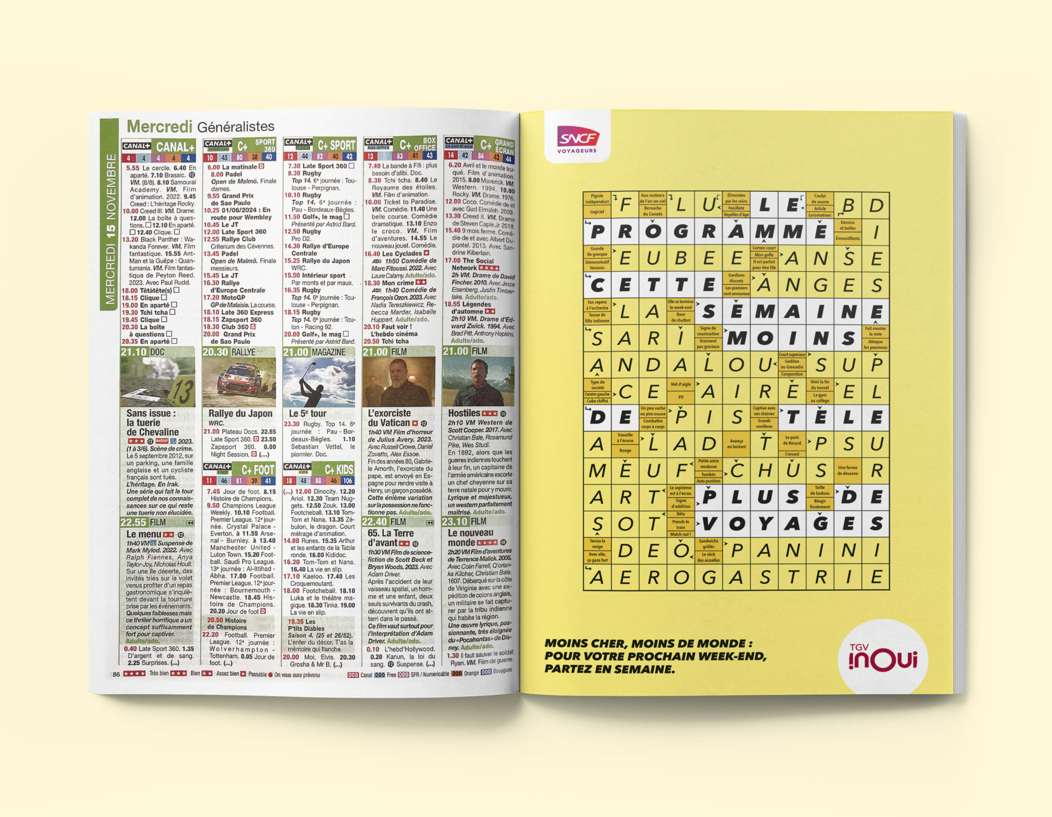 TGV INOUI cache une pub dans les mots croisés pour toucher les seniors ...