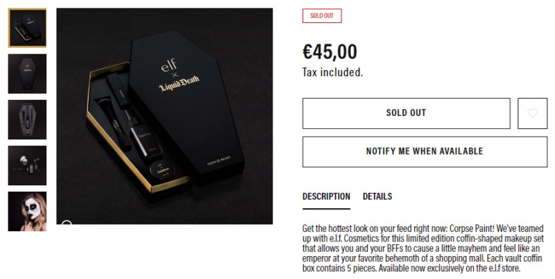 Liquid Death se lance dans le maquillage avec e.l.f. – La Réclame